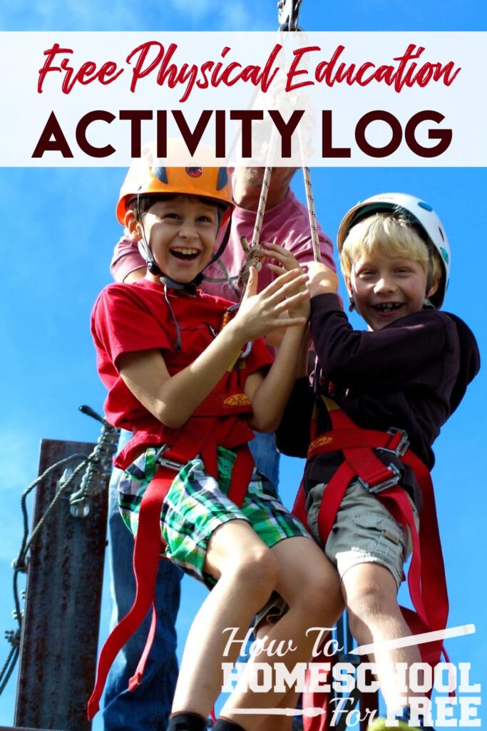 Free Physical Education Activity Log How To Homeschool For FREE Free Physical Education Activity Log How To Homeschool For FREE